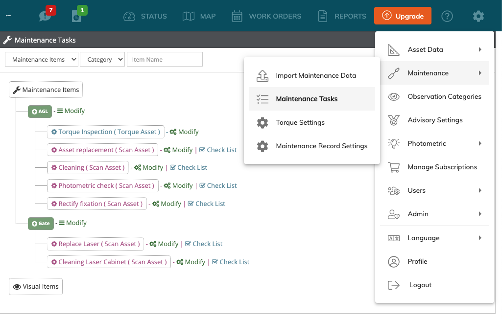 ALIS - Maintenance tasks configuration